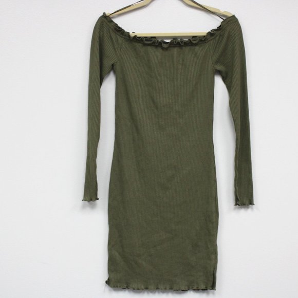 Vero Moda | Dresses | Vero Moda Moderate Yellow Green Off The Shoulder ...